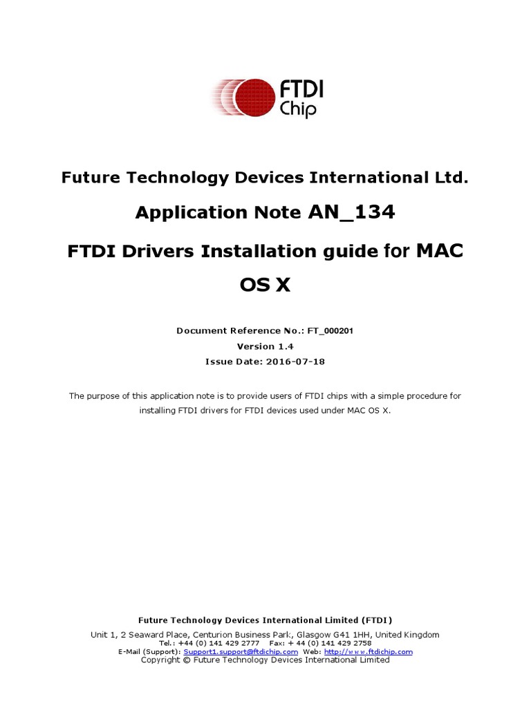 An 134 FTDI Drivers Installation Guide For MAC OSX | PDF | Device ...