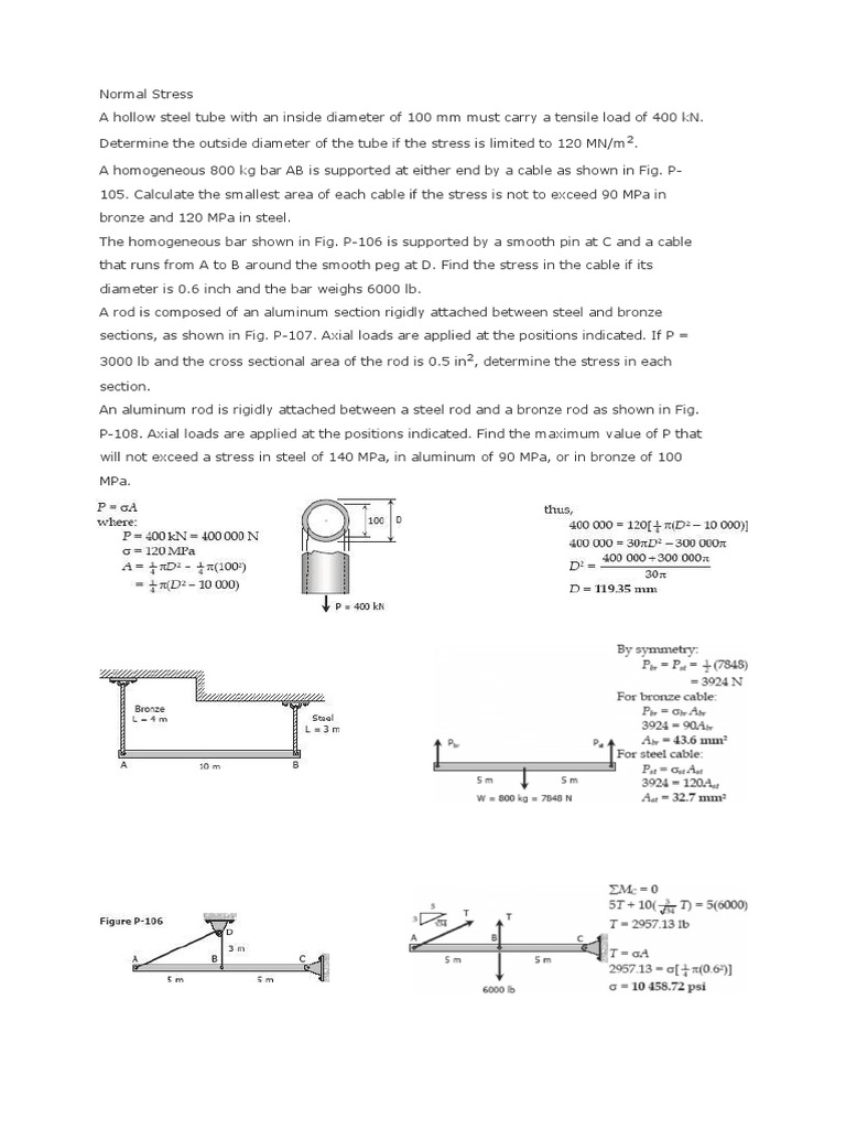 Normal Stress.docx | Stress (Mechanics) | Strength Of Materials