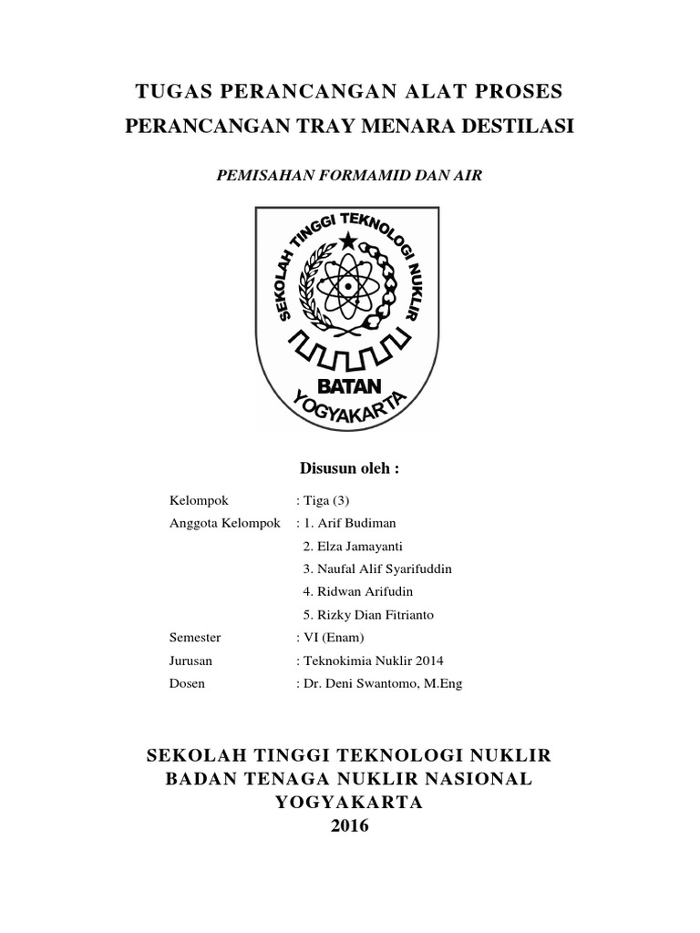 Perancangan Menara Distilasi Formamid | PDF | Metode & Bahan Ajar ...