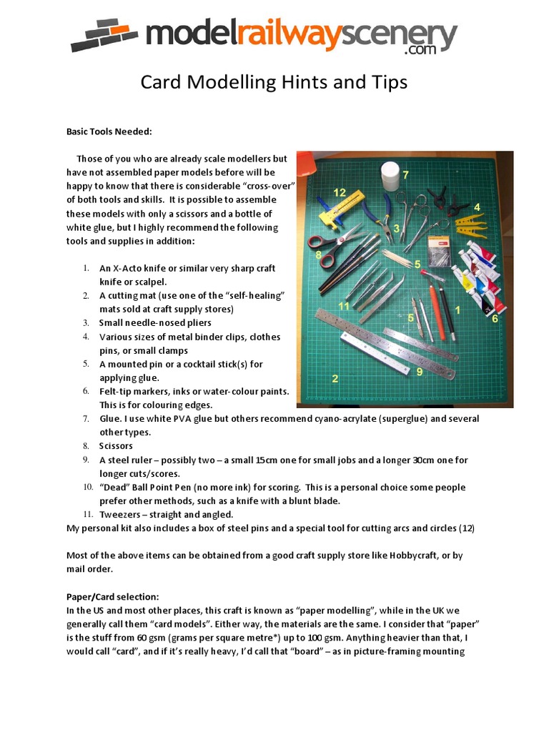 Card Modelling Hints and Tips | PDF | Knife | Scissors