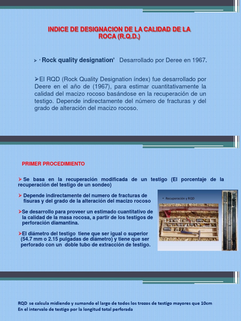 RQD RMR y Gsi | PDF | Ciencias de la Tierra | Geología