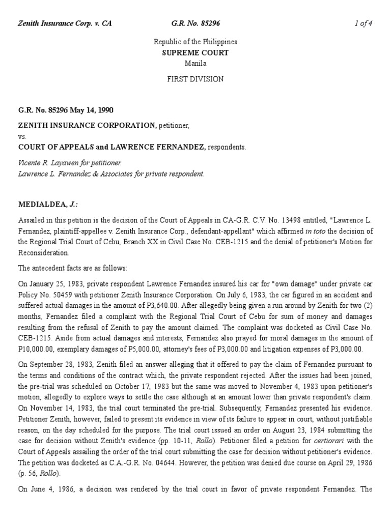 04-Zenith Insurance Corporation vs. Court of Appeals and Lawrence ...