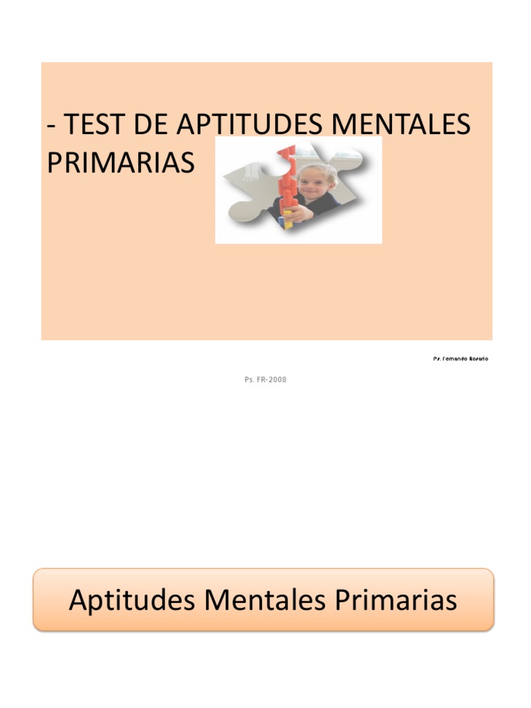PMA Test de Aptitudes Mentales Primarias | PDF | Razón | Cognición