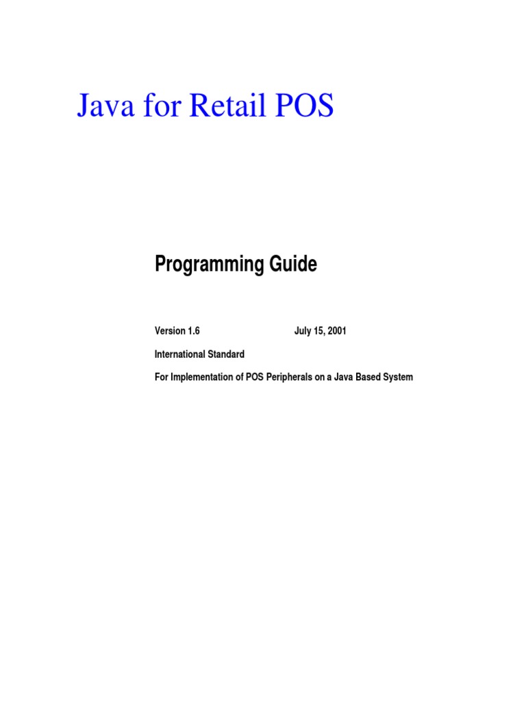 JPOS Version 1 6 PDF | PDF | Application Programming Interface | Java (Programming Language)