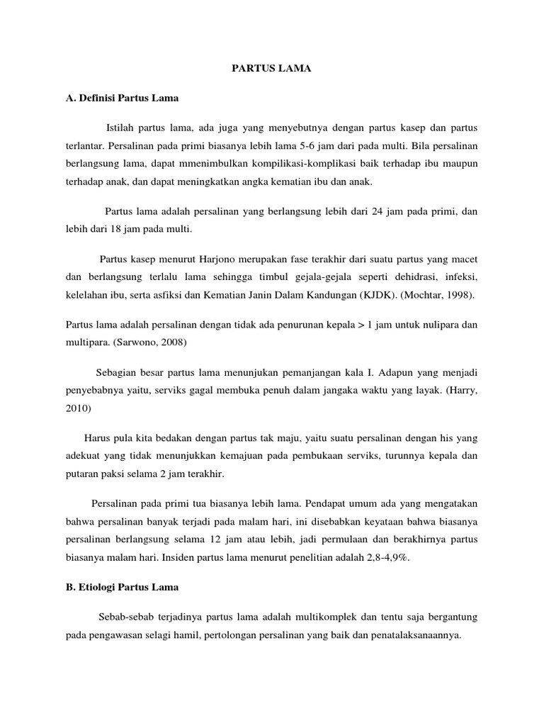 Panduan Partus Lama untuk Bidan | PDF | Kesehatan Holistik