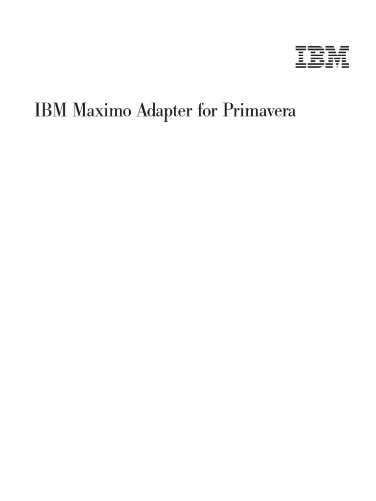 IBM Maximo Adapter For Primavera - Ref Guide PDF | PDF | Project ...