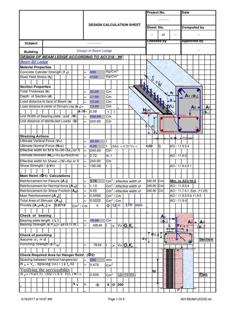 LEDGE Beam Design | Beam (Structure) | Solid Mechanics