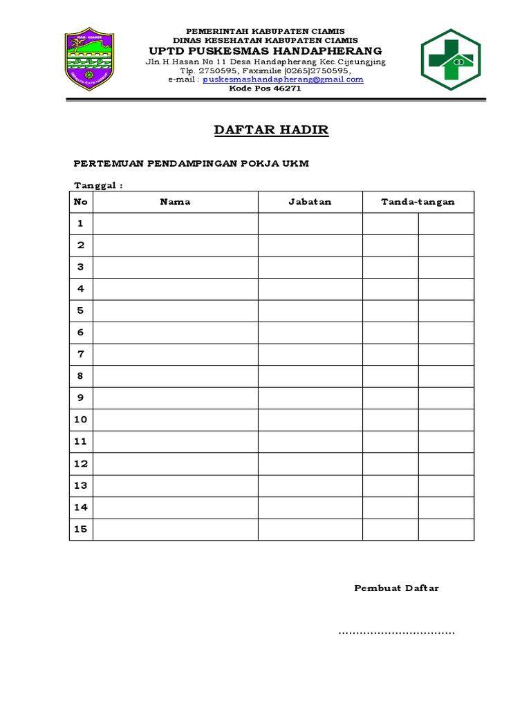 Daftar Hadir PKM | PDF