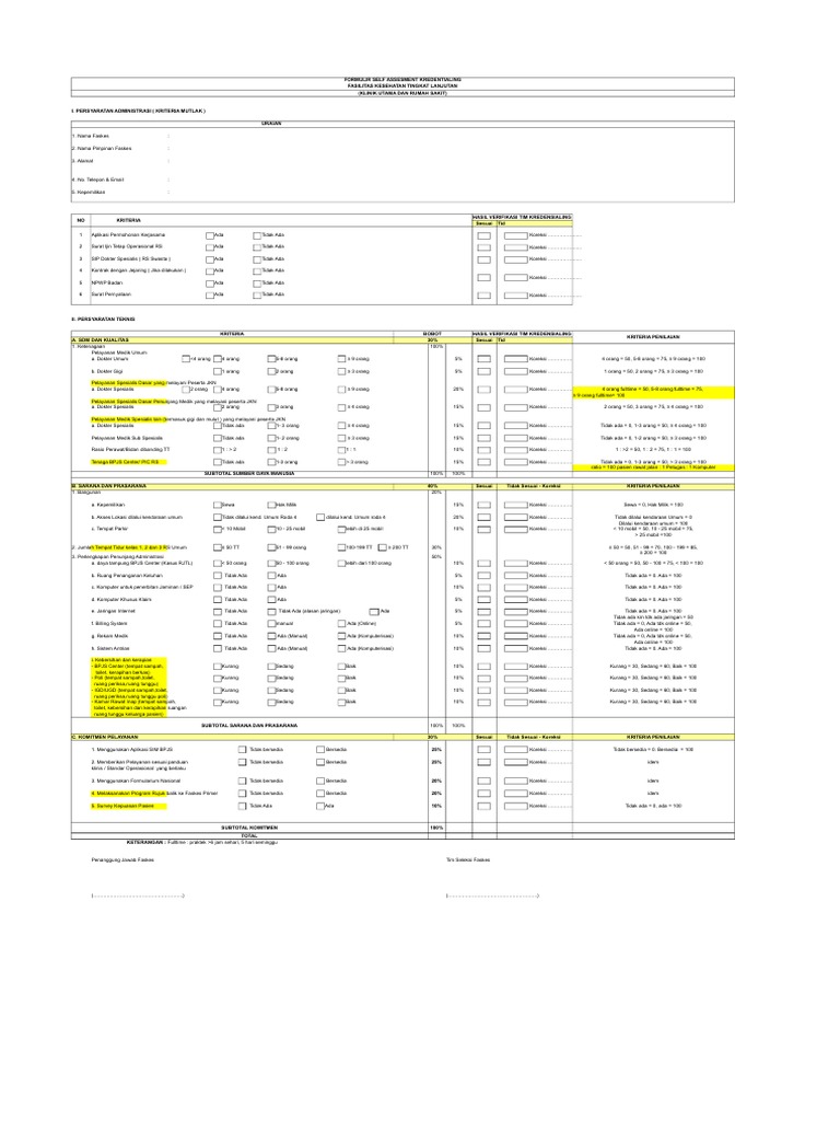 BPJS - Checklist, Rekredensialing, Form Aplikasi RS | PDF