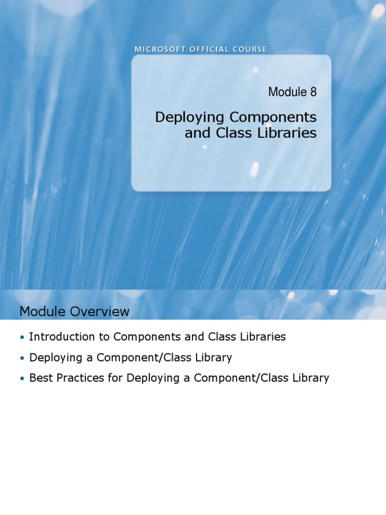 Deploying Components and Class Libraries | PDF | Library (Computing) | Operating System Technology