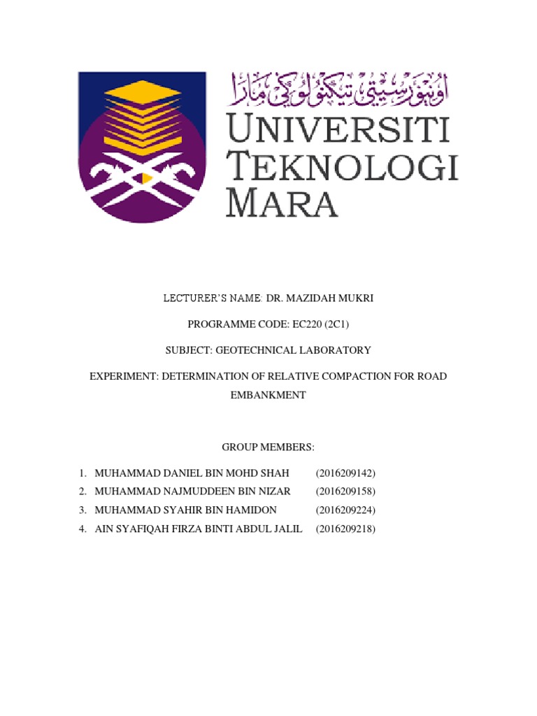 Compaction of Soil Lab Report (Complete) | PDF | Soil | Porosity