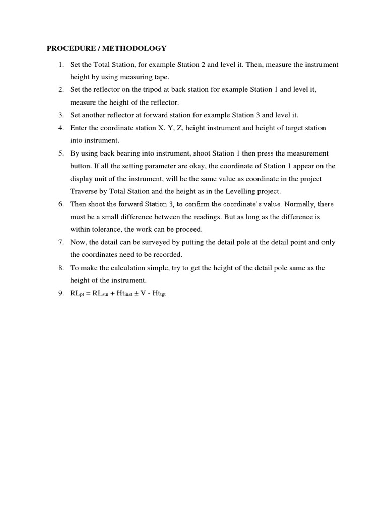 Procedure Detail SUrvey | PDF | Surveying | Scientific Observation
