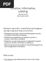 Grade 11 - Conative, Informative at Labeling Na Gamit NG Wika | PDF
