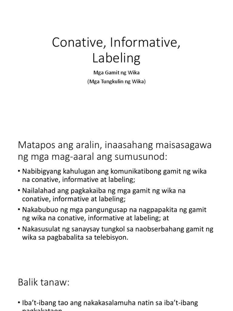 Conative Informative Labeling | PDF