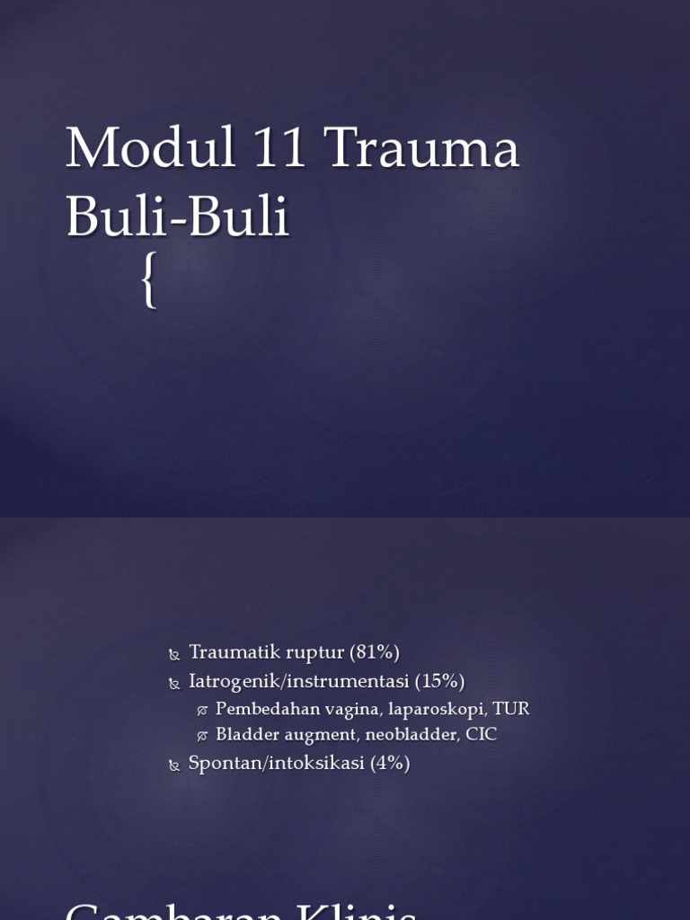 Modul 11 Trauma Buli-Buli | PDF