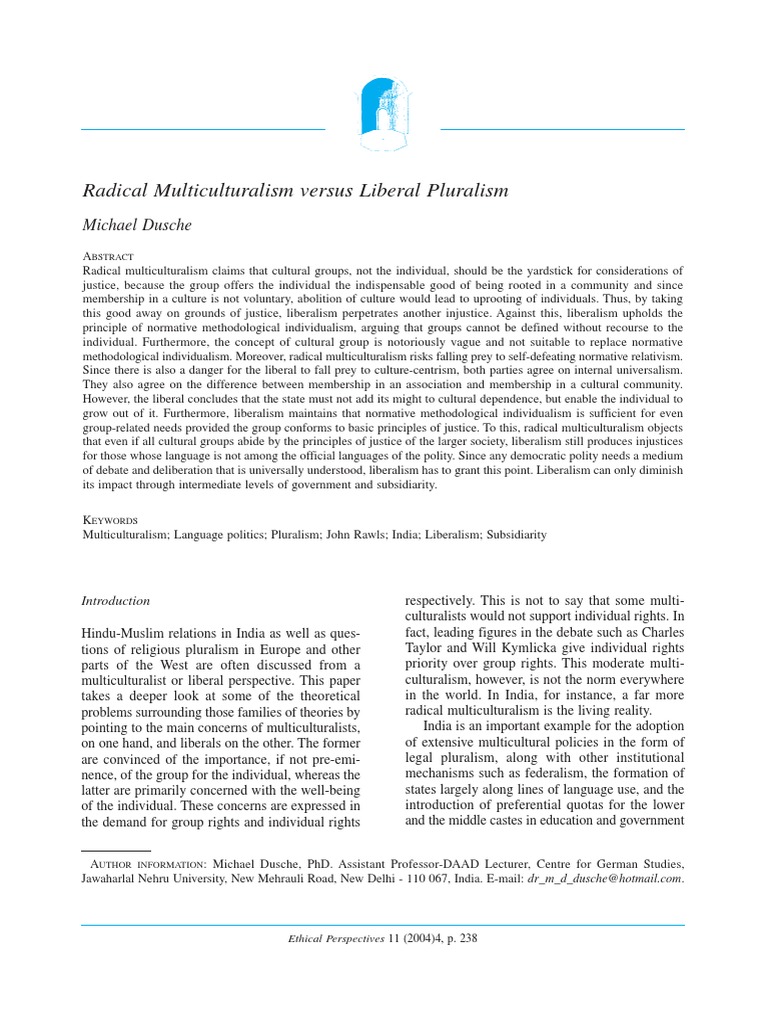 Radical Multiculturalism | PDF | John Rawls | Liberalism