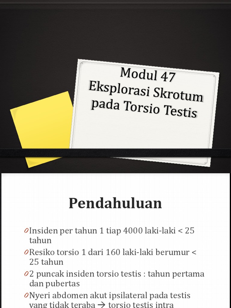 Torsio Testis: Diagnosis dan Terapi | PDF | Griya & Taman