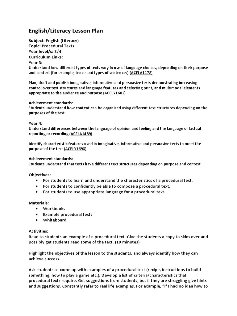 Procedural Text Passages