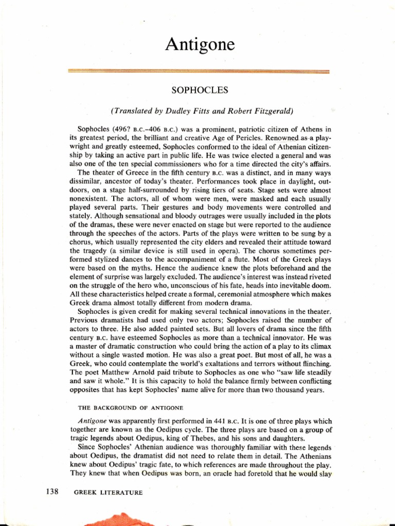 Antigone Text - Adventures in World Lit | PDF | Oedipus | Sophocles