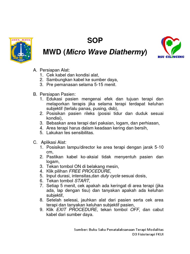 Sop MWD Rsud Cilincing | PDF