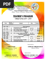 Individual Class Program SY 2024 2025 - Revised | PDF