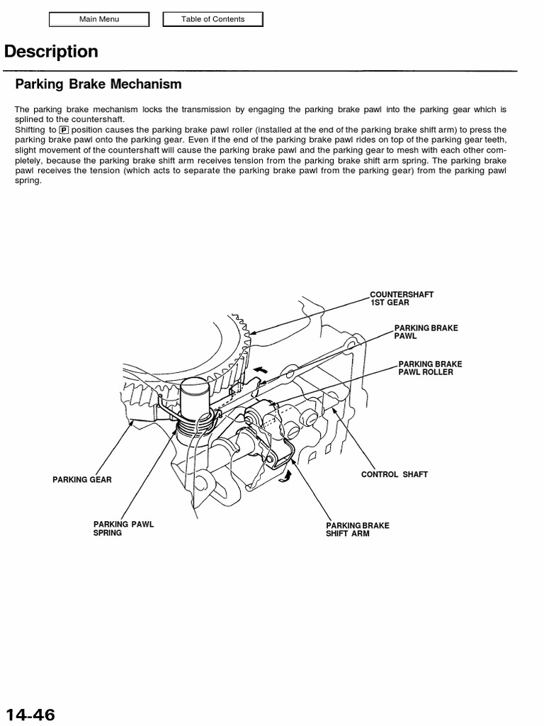 Description: Parking Brake Mechanism | PDF