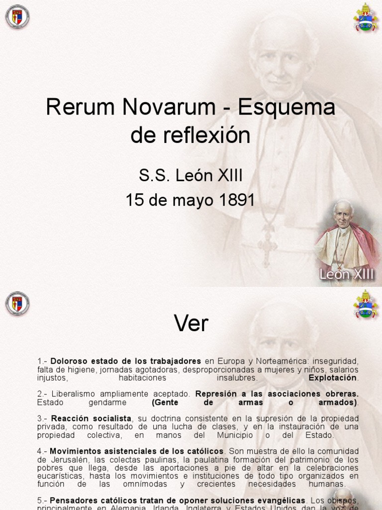 Rerum Novarum Esquema de Reflexion | PDF | Religión y creencia ...