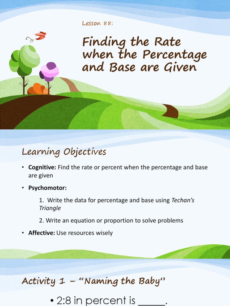 Percentage Rate and Base Concepts | PDF | Cognition | Educational ...