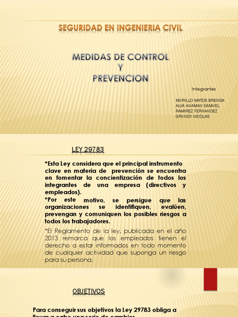 Medidas de Control y Prevención | PDF | Derecho laboral | Riesgo