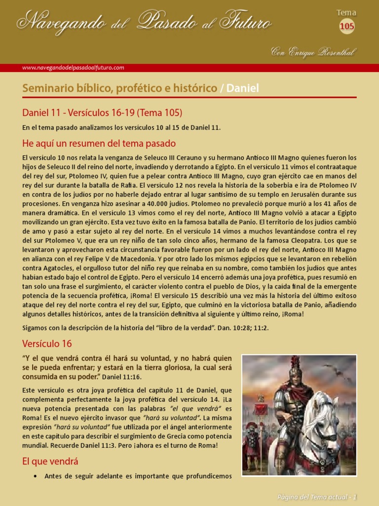 105 - Daniel 11 - Versiculos 16-19 (Light) | PDF | Cleopatra | Augusto