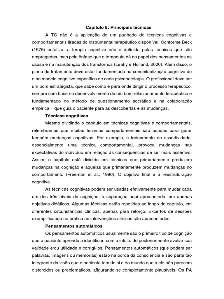 Fichamento Do Livro Paulo Knapp - Cap 8 | PDF | Pensamento | Emoções