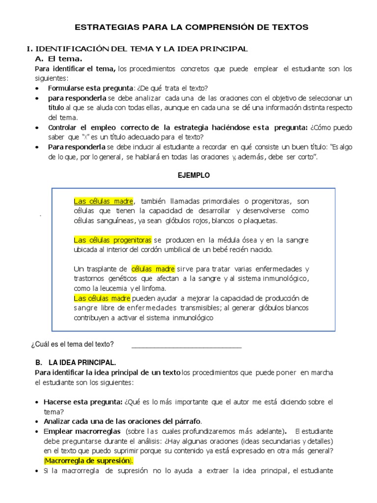 Estrategias para La Comprensión de Textos Ok | PDF | Célula madre ...