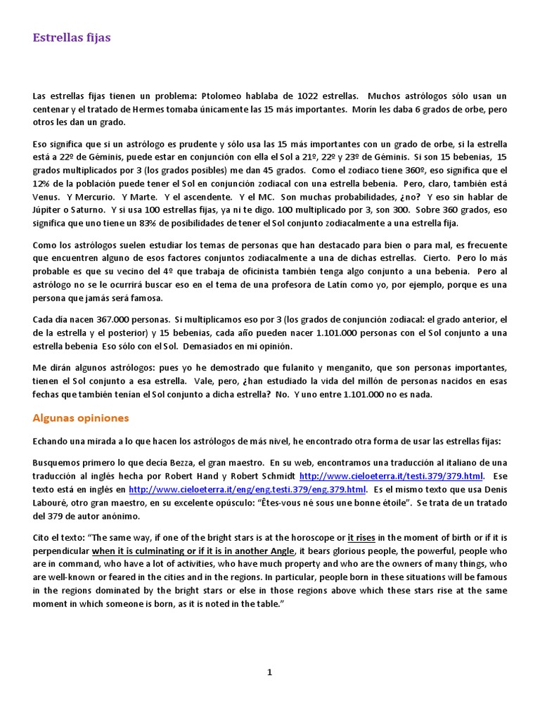 Estrellas Fijas PDF | PDF | Zodíaco | Estrellas