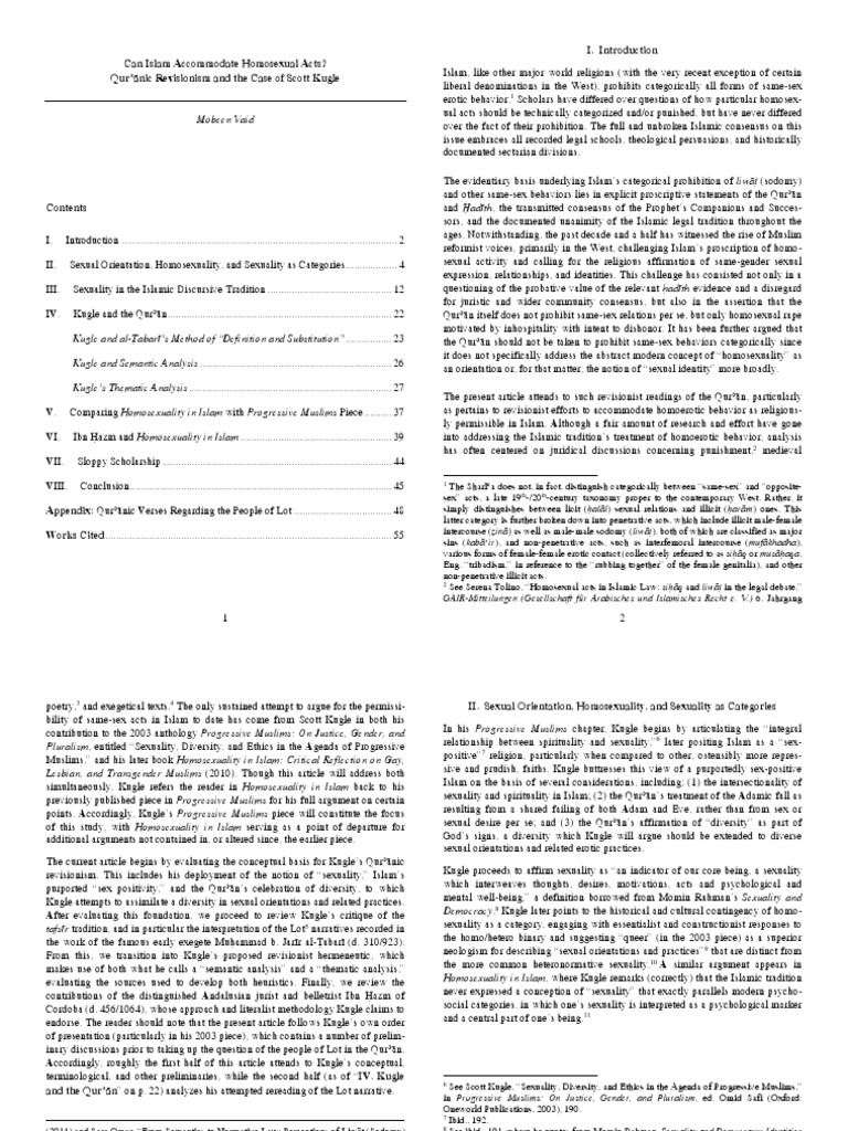 Can Islam Accommodate Homosexual Acts - Quranic Revisionism and The ...