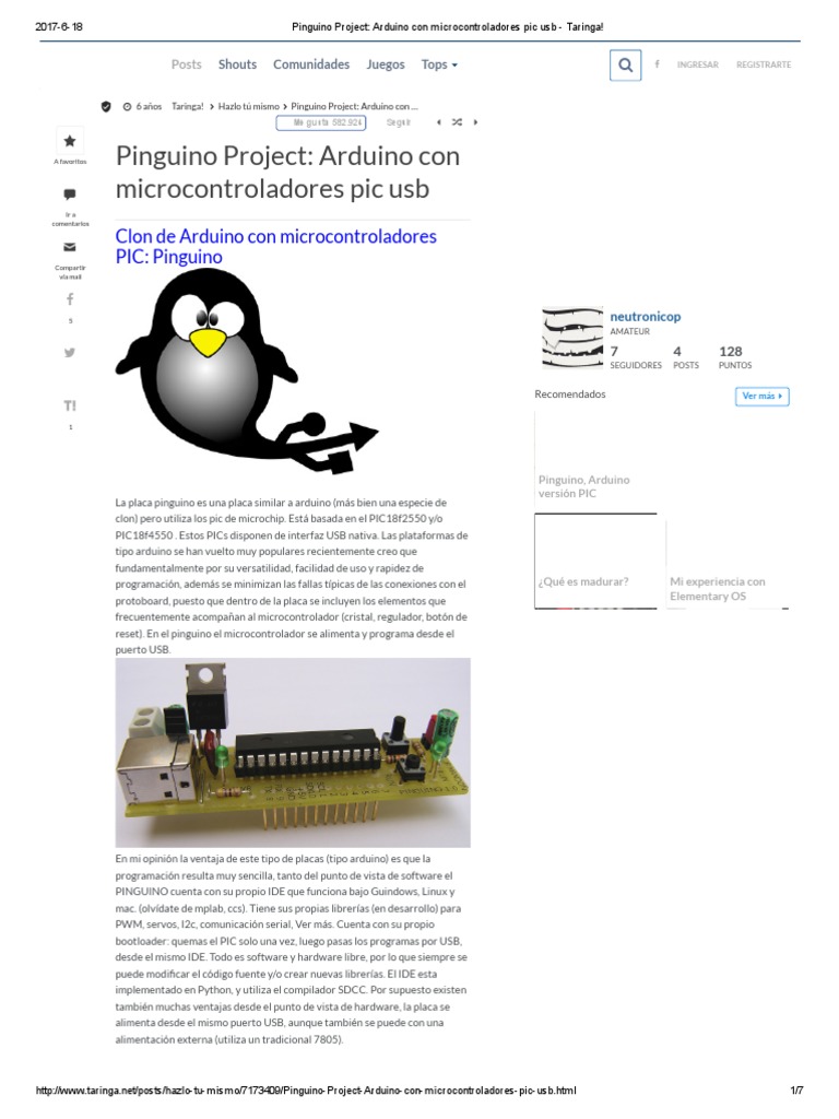 Pinguino Project - Arduino Con Microcontroladores Pic Usb - Taringa! | PDF | Arduino ...