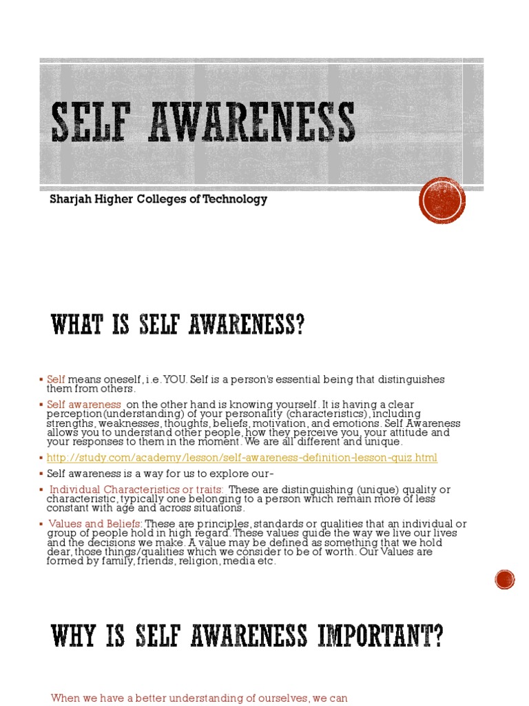 Chapter 1 - Self Awareness | Download Free PDF | Extraversion And Introversion | Attitude ...