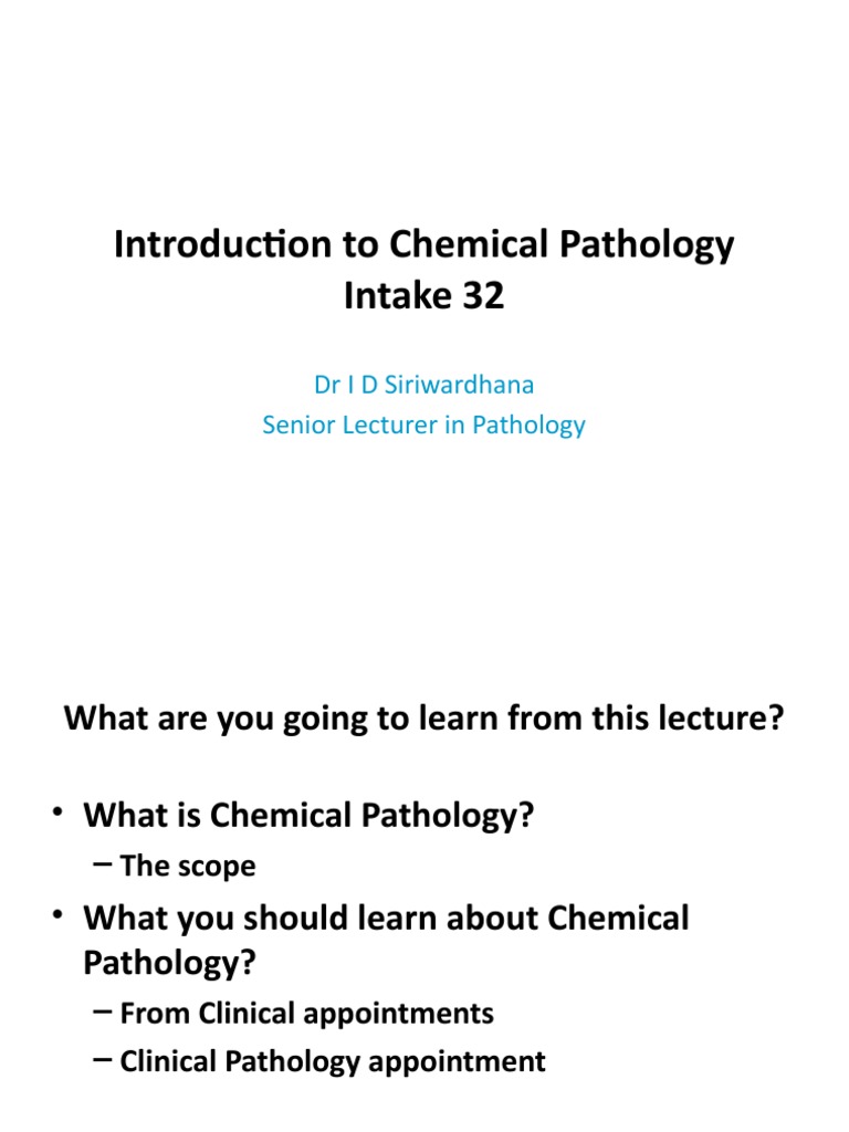 1.introduction To Chemical Pathology | PDF | Pathology | Alanine ...