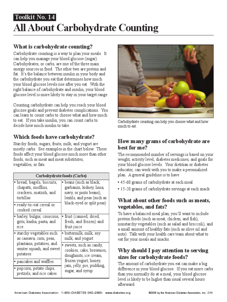 Carb counting.pdf | Carbohydrates | Food And Drink