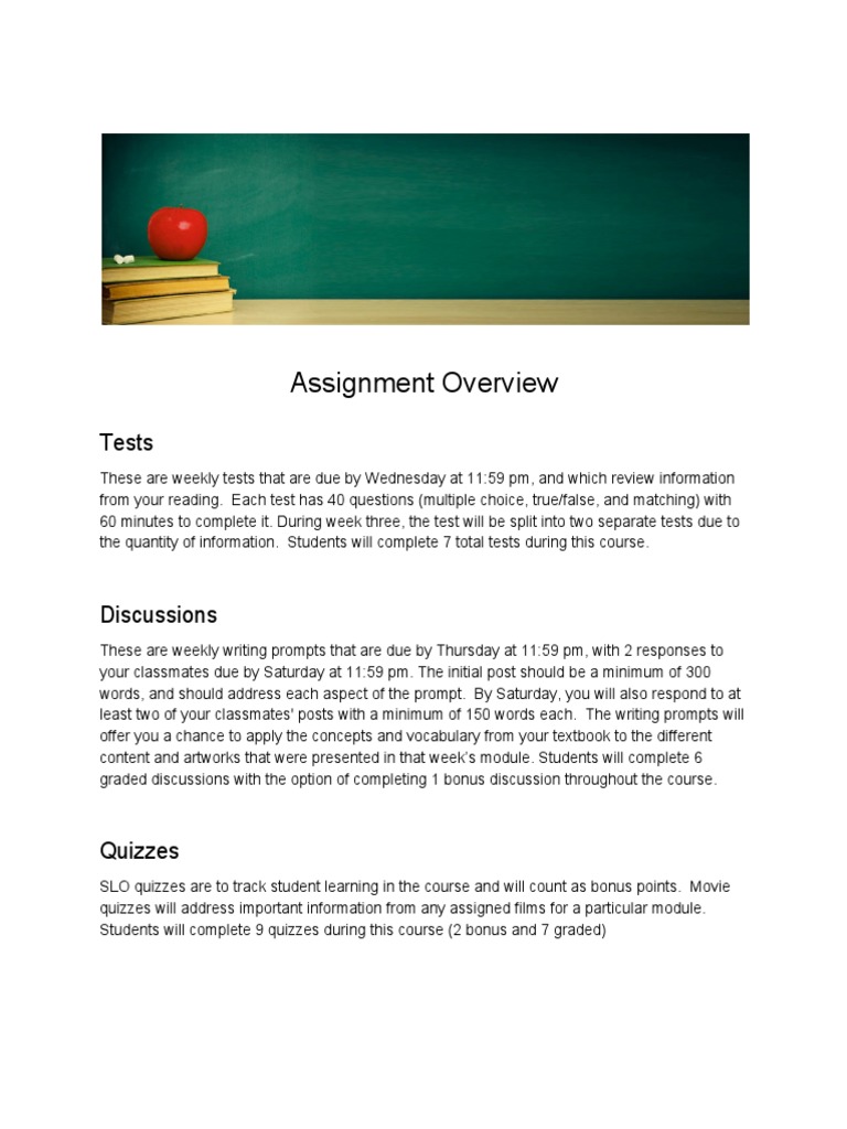 Assignment Overview | PDF | Museum | Educational Psychology