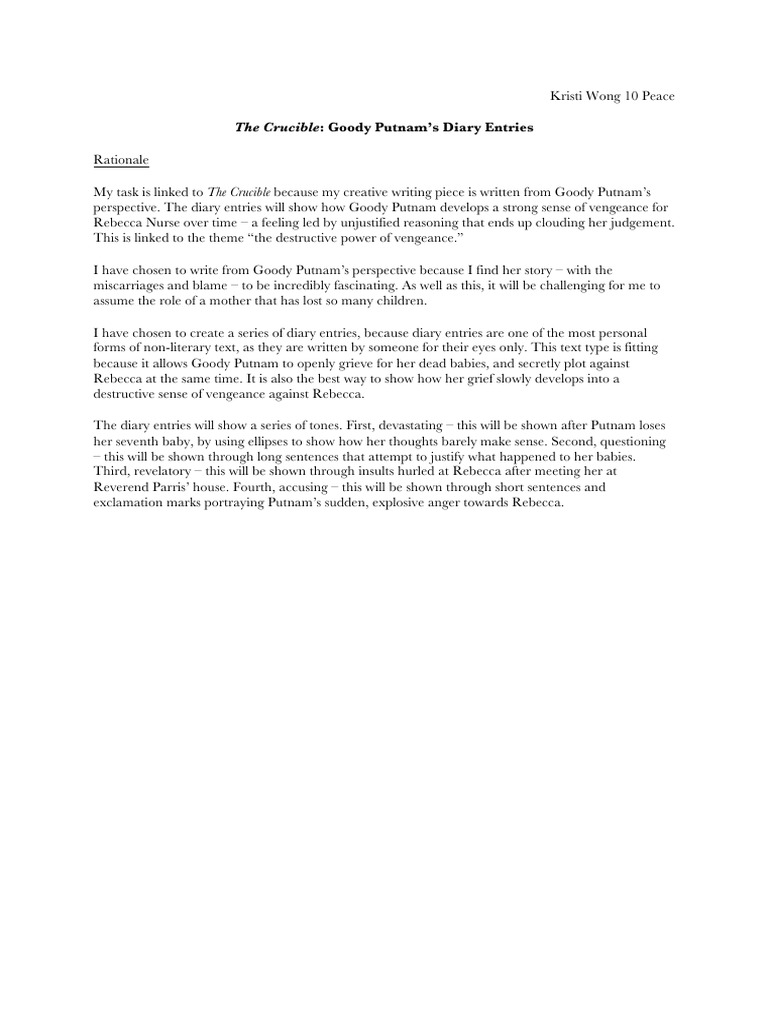 Goody Putnams Diary | PDF | Witchcraft