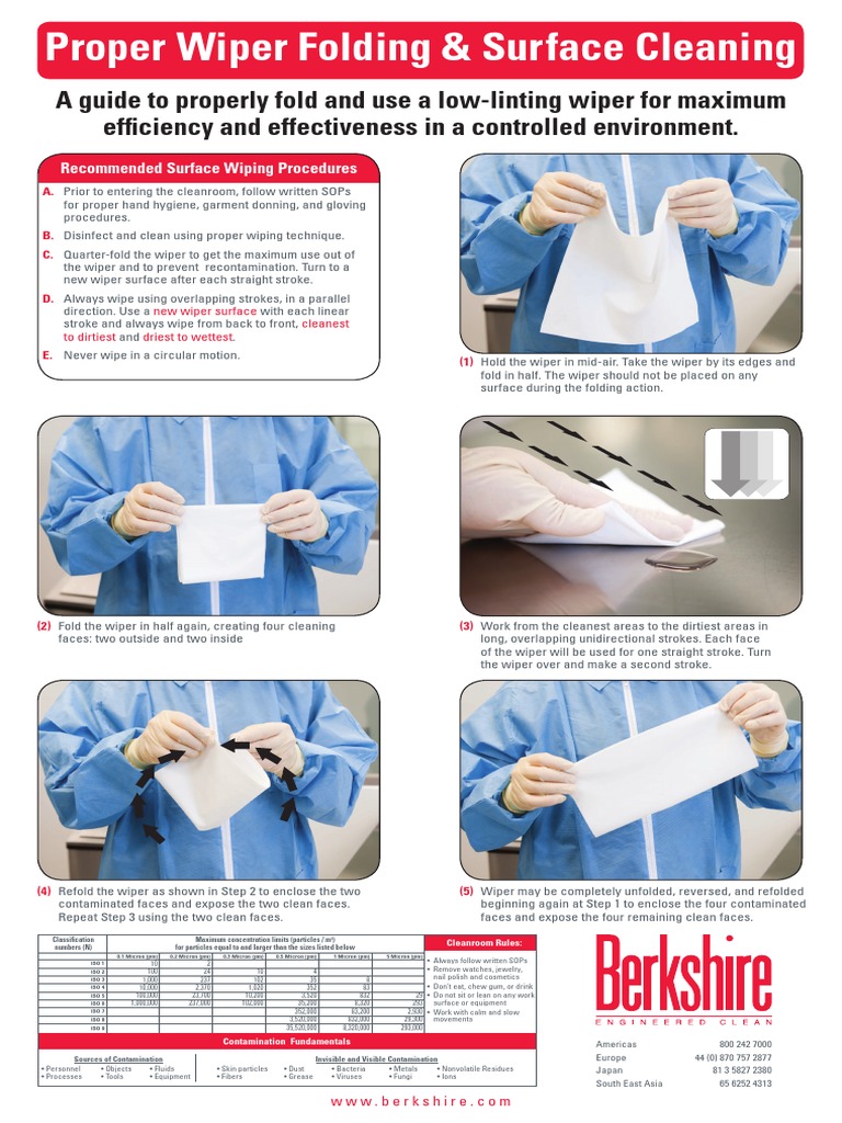 Cleanroom Wiper Folding and Surface Cleaning Poster | PDF | Nature