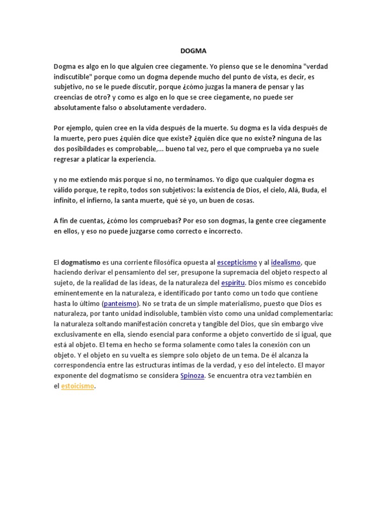 Definición y Filosofía del Dogma | PDF | Dogma | Verdad