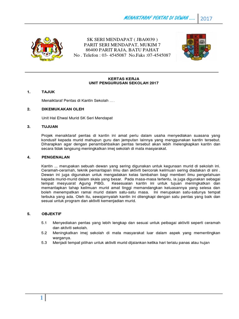 Menaiktaraf Pentas Dewan Sekolah | PDF