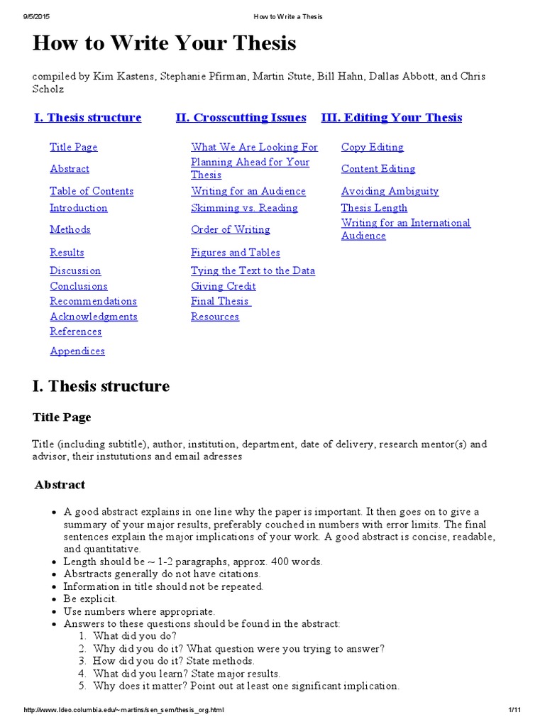 How To Write A Thesis PDF | PDF | Abstract (Summary) | Verb