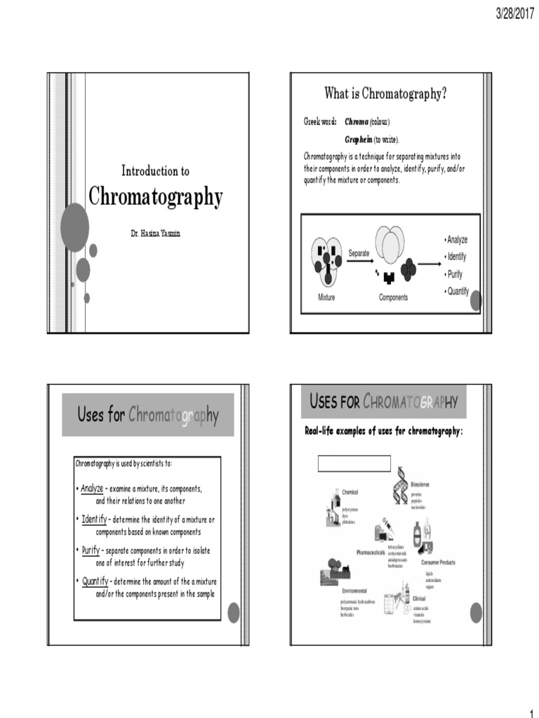 Chromatography: Uses For U | PDF | Elution | Chromatography