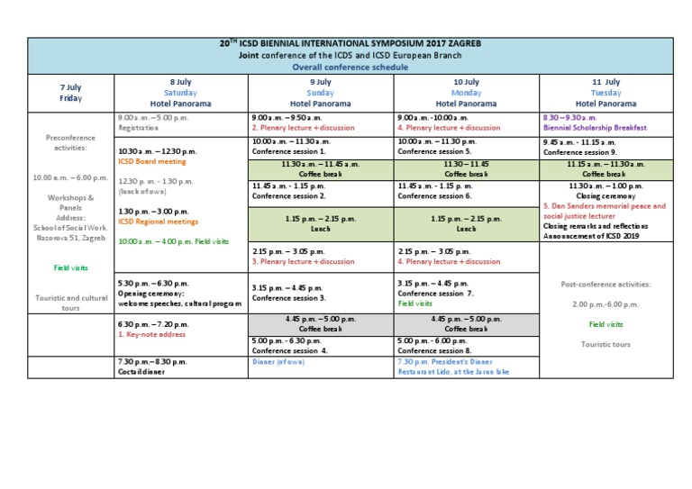 Icsd2017 Schedule v2 | PDF
