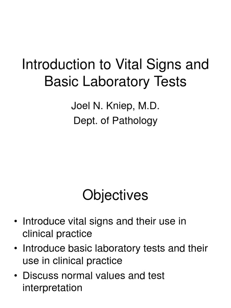 Vital Signs and Lab Tests Overview | PDF | Anemia | Renal Function