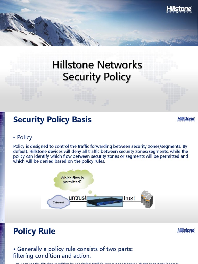 Security Policy Hillstone | PDF | Traffic | Command Line Interface