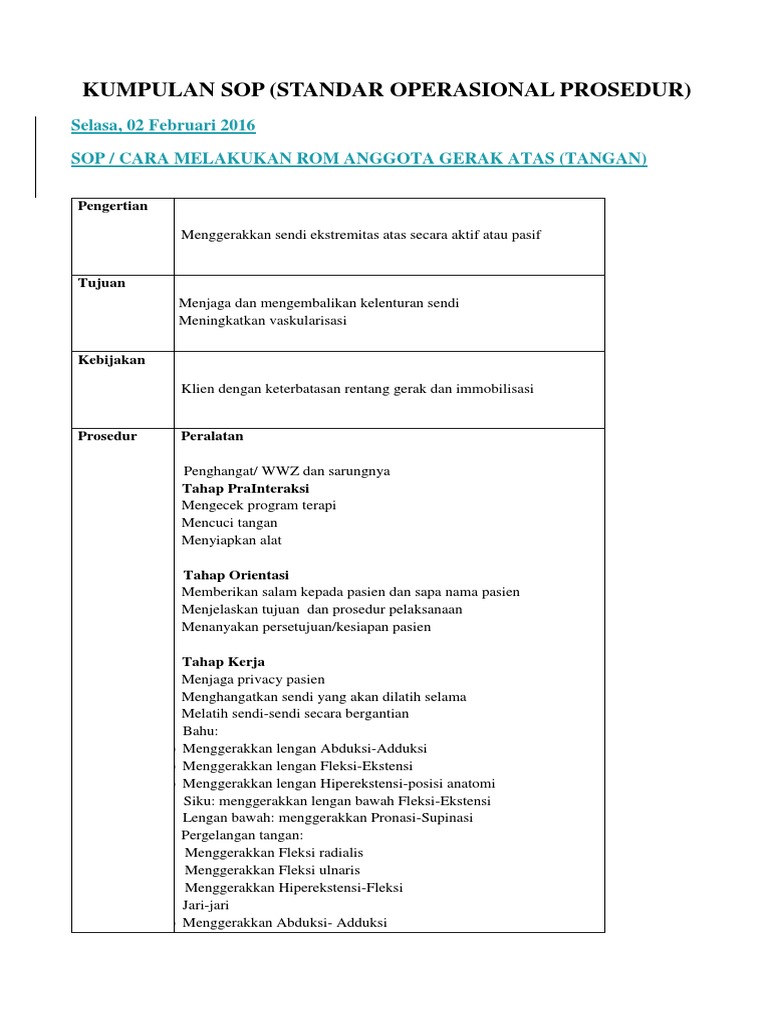 Kumpulan Sop Klinik | PDF