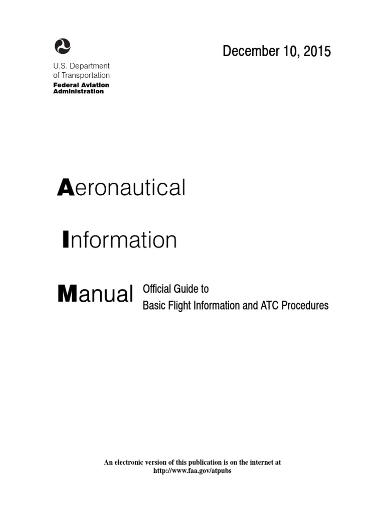 Aeronautical Information Manual | PDF | Air Traffic Control ...